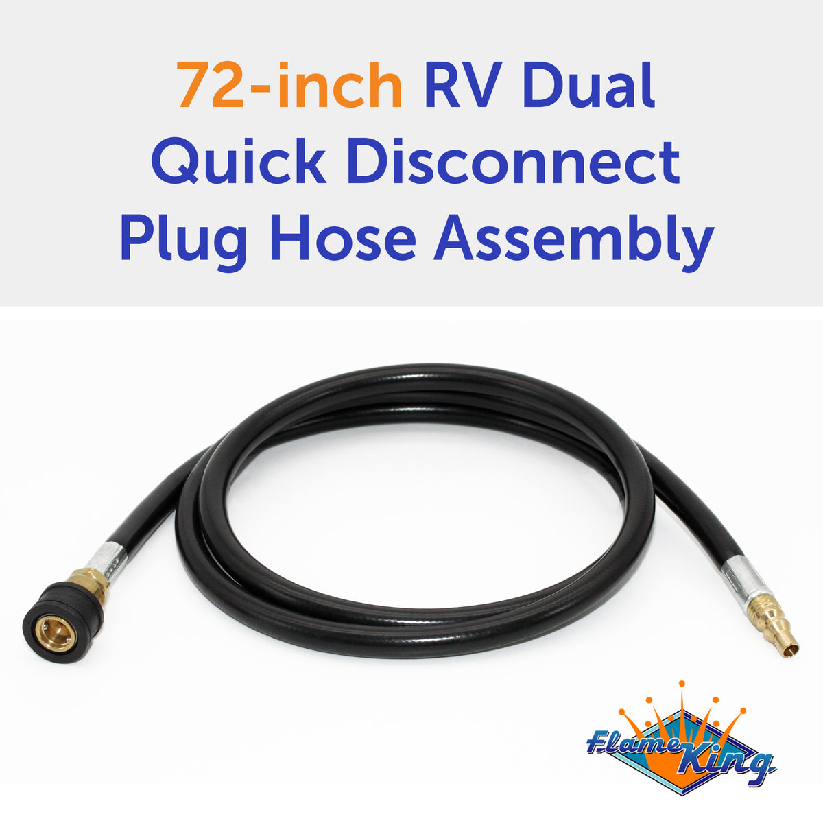 RV, Van, Trailer, Dual Quick Connect Hose, LP Gas Only, 72 Inch, 1/4 ...