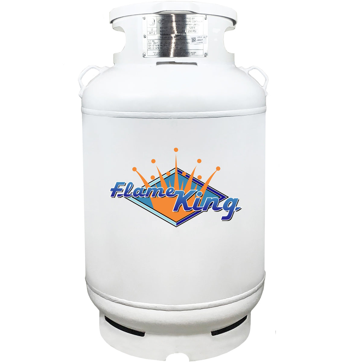 200lb 50 Gal ASME Propane Tank with Valves, Gauge & Lid - Flame King