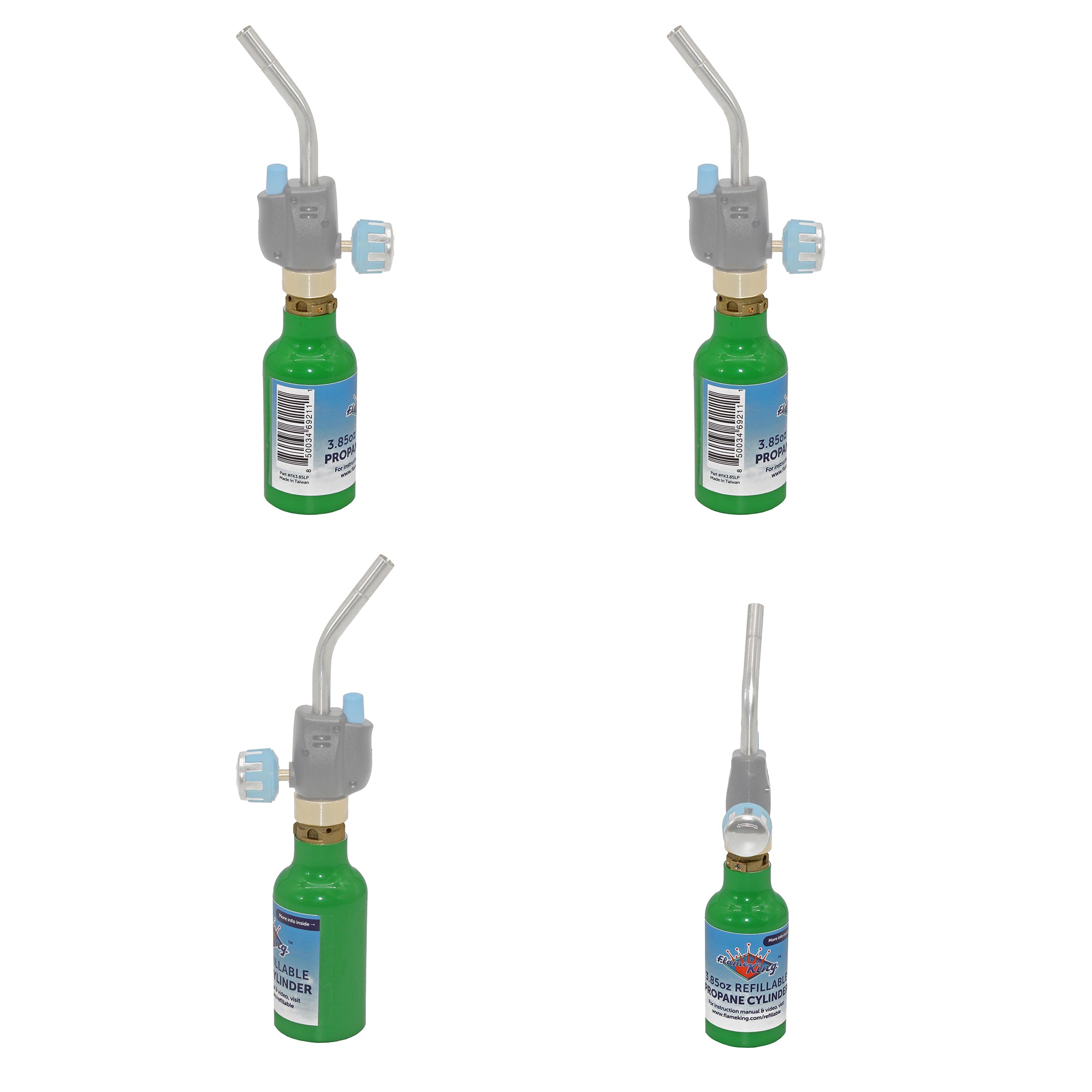 Eco Friendly 1/4 lb Refillable Mini Propane Tank Cylinder - Flame King