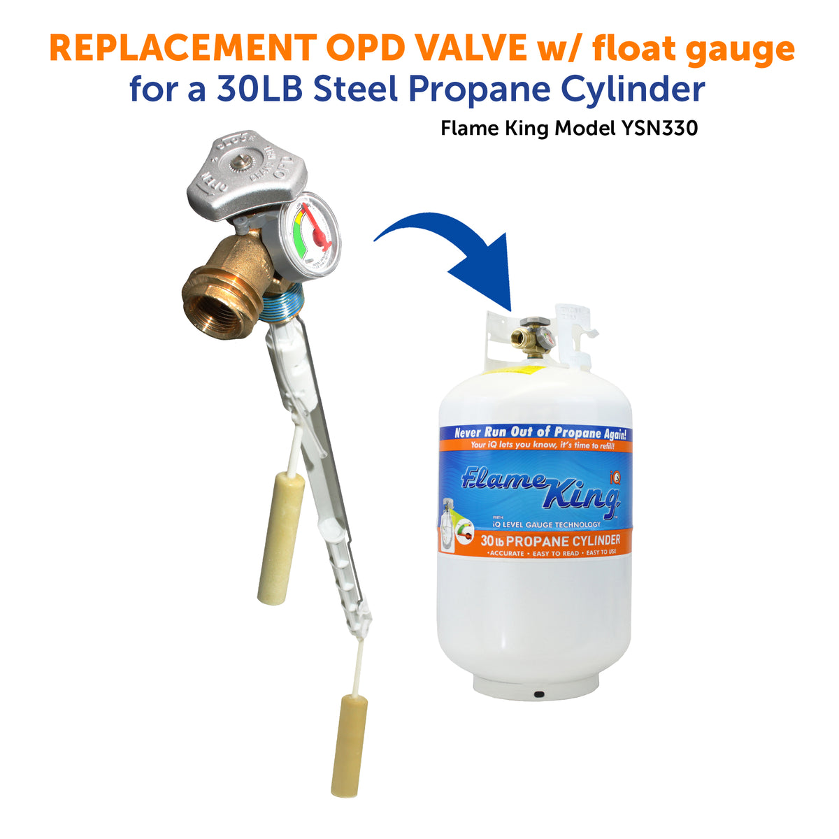 Flame King 10 pound OPD Valve For Propane Cylinder