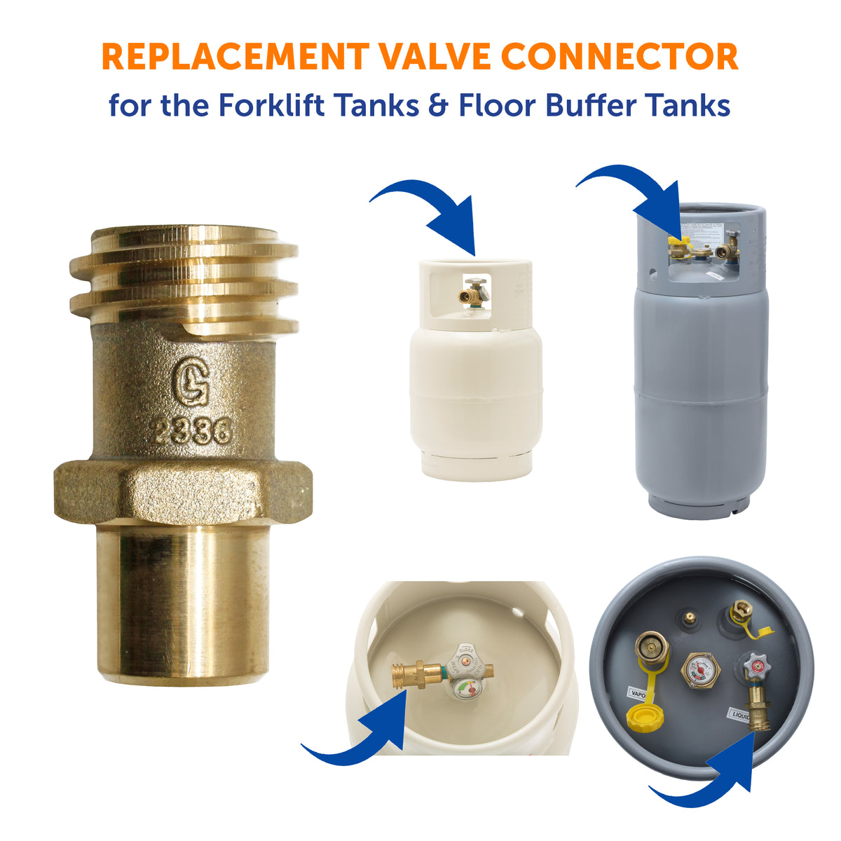 Flame King VSCFL Forklift and Buffer Tank Connector Valve