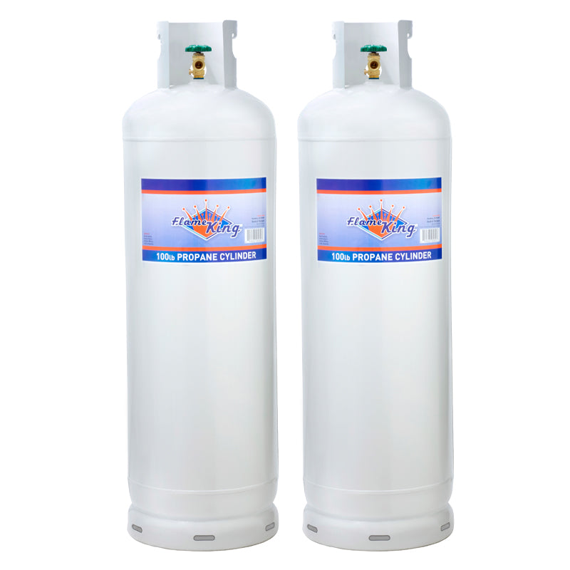Flame King 2 Pack 100lb Empty Propane Tanks LP Cylinders with POL Valv