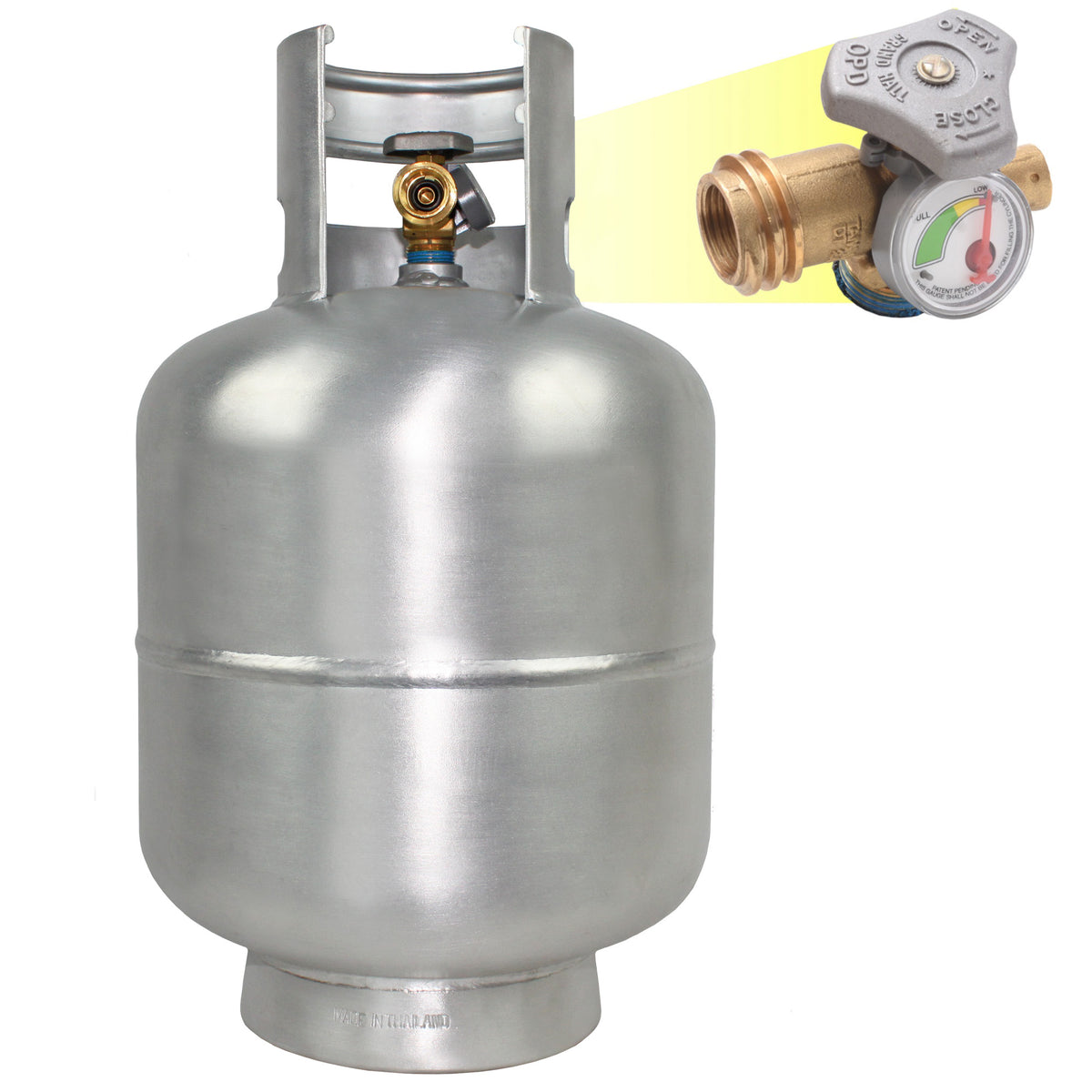 Lightweight 20lb Aluminum Propane Tank LP Cylinder with OPD & Gauge ...