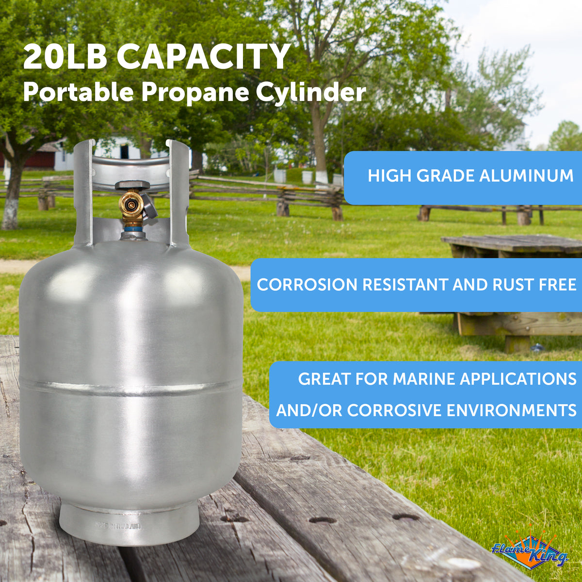 Lightweight 20lb Aluminum Propane Tank LP Cylinder with OPD & Gauge ...