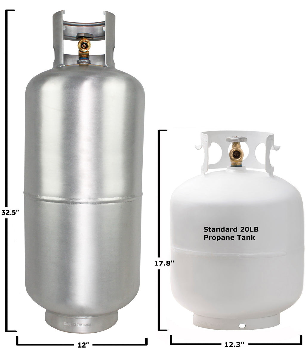 Lightweight 40lb Aluminum Propane Tank LP Cylinder with OPD - Flame King