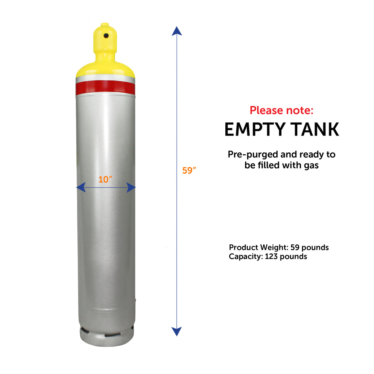 123lb Refrigerant Cylinder Tank with Multi Valve - Flame King