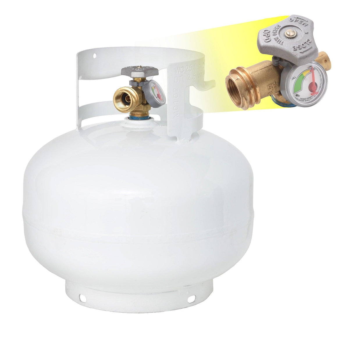 11lb Propane Tank Cylinder Squatty with Gauge and Type 1 OPD Valve ...