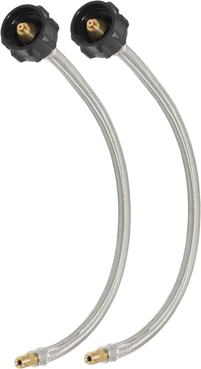 1/4" Inverted Male Flare Stainless Steel Braided Propane Pigtail Hose 2 ...