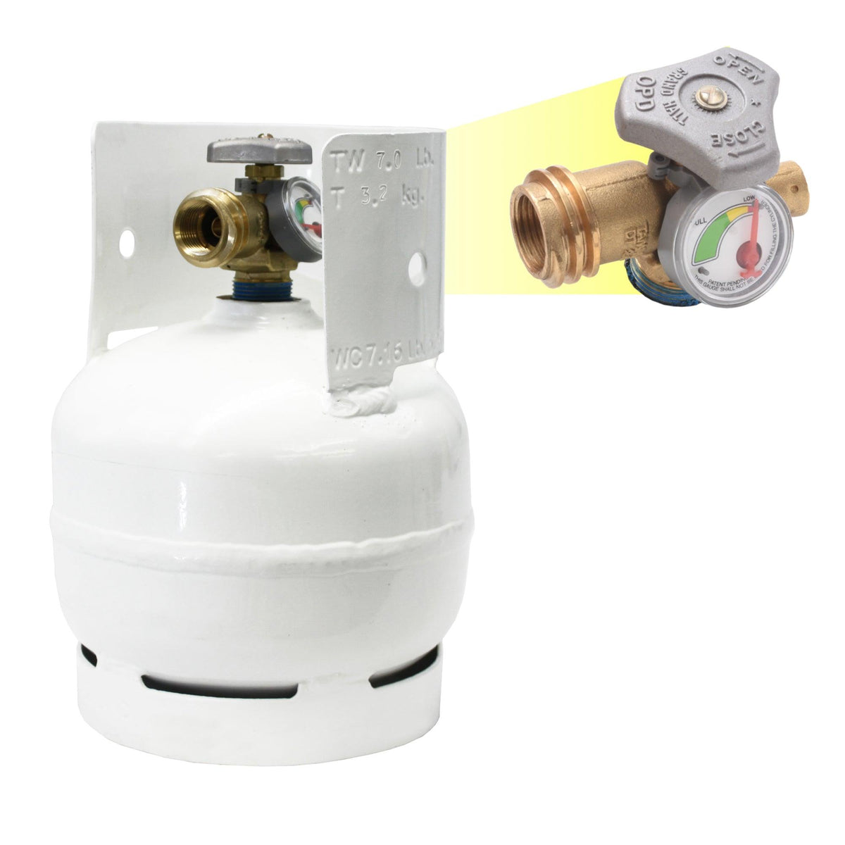 3lb Propane Tank LP Cylinder with Gauge and OPD - Flame King