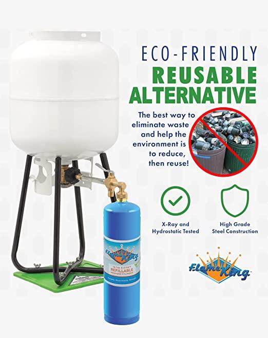 Eco Friendly Sustainable 1lb Refillable Propane Cylinder + Kit 14.1 oz ...