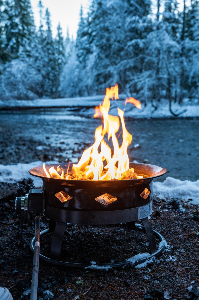 Outdoor Portable Propane Gas 19″ Fire Pit Bowl with Self Igniter Cover ...