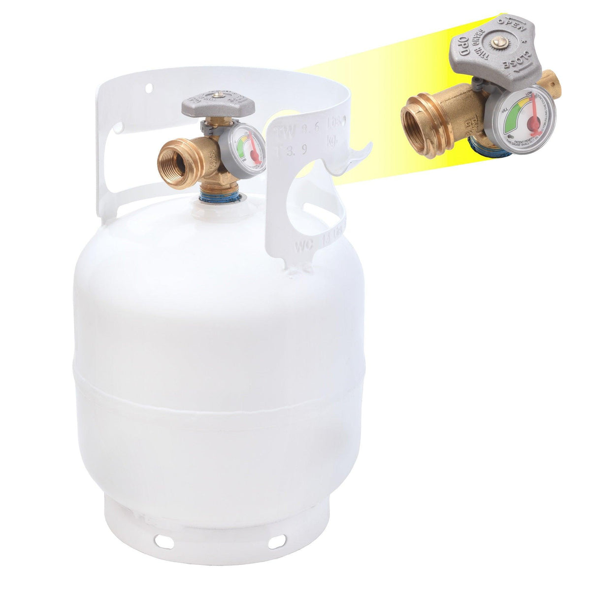 Portable 5lb Propane Tank LP Cylinder with OPD & Gauge - Flame King
