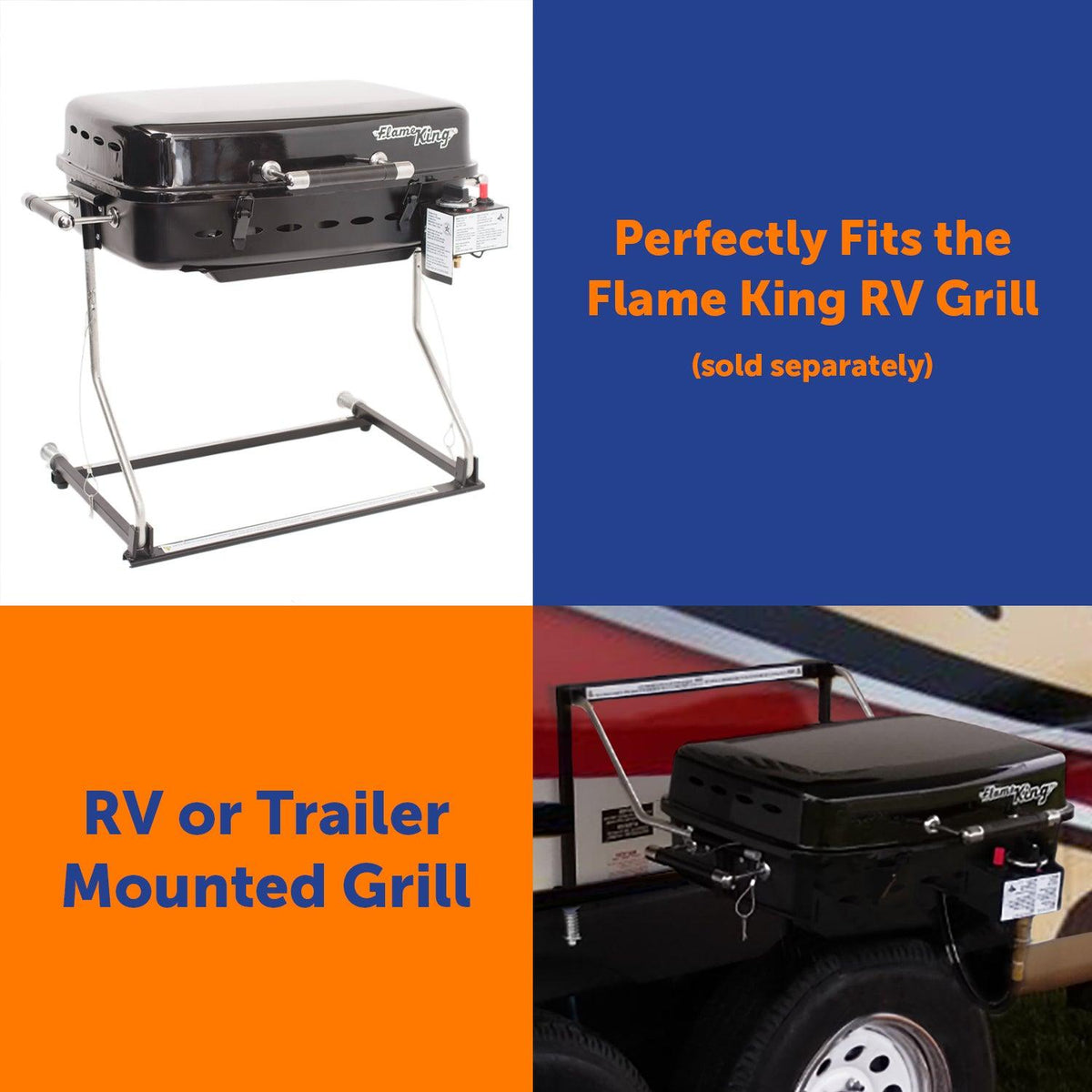 RV Camper Trailer Mounting Rack for Flame King Propane Portable Grill ...