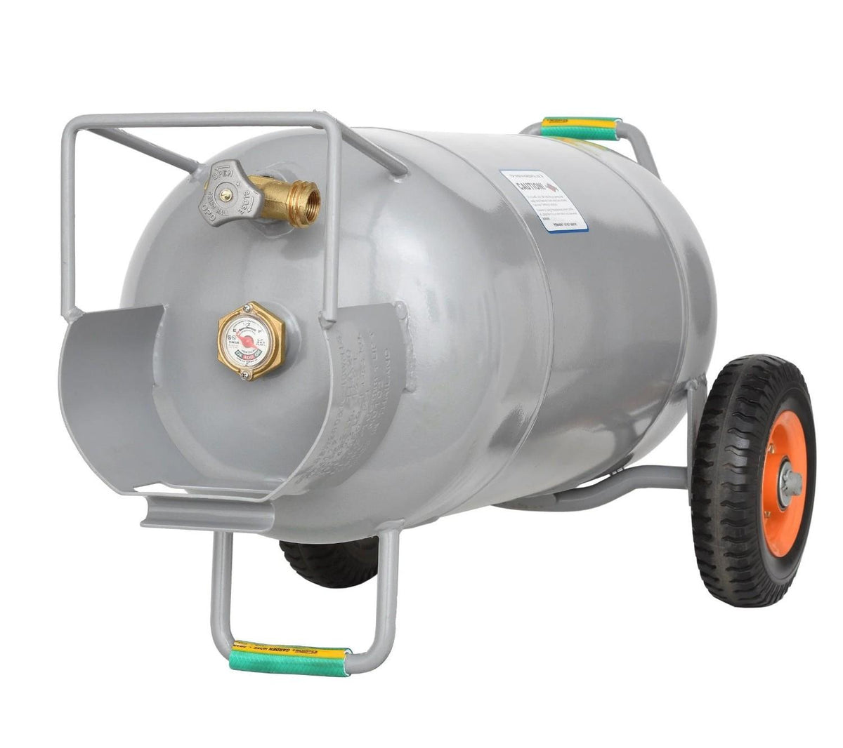 40lb Horizontal & Vertical Propane Cylinder with OPD & Wheels - Flame King