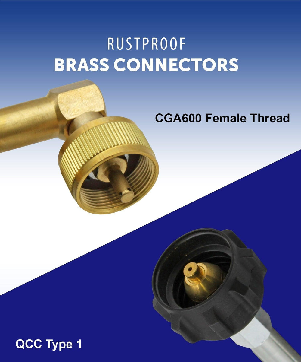 Propane Fitting Adapter Valve for 1LB Refillable Tank Cylinders - Flame ...